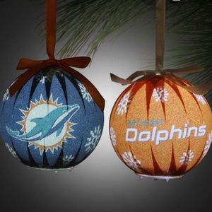 NFL | Holiday | New Set Of 6 Nfl Miami Dolphins Led Ornaments | Poshmark